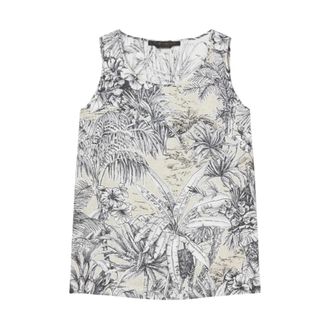 Marina Rinaldi Femme, Tops, Beige, Taille: 52 FR Haut en lin avec design élégant