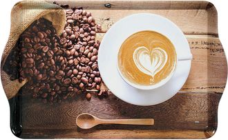KESPER Serviertablett, 77429, Motiv: Coffee Cup, Ma&szlig;e: 48 x 30 x 3, 5 cm