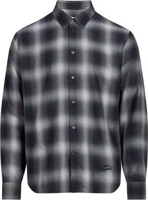 Maison Kitsun&eacute; Chemise droite en coton m&eacute;lang&eacute;