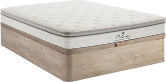 Vente-Unique Ensemble 140 x 190 cm sommier Coffre Naturel Clair + Matelas Ressorts ensach&Egrave;s 7 Zones Accueil TPE &Egrave;p.28cm - ONEBIA de Palacio