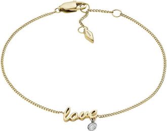 Fossil Damen Edelstahl mit Karabinerverschluss schmales Kettenarmband