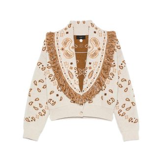 Alanui Cardigan mit Bandana-Jacquard aus Kaschmir und Wolle - - Knitwear - Damen - Mehrfarbig - S