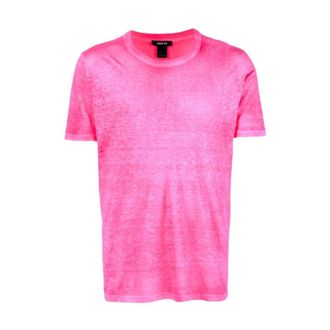 Avant Toi Gewebtes T-Shirt in Lachsrosa - - Tops - Herren - Rosa - S