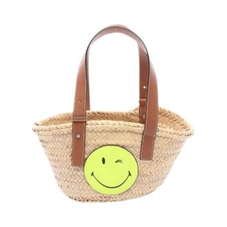 Loewe Pre-owned Panier Sac Petit Smiley World Cuir Paille Sac &agrave; Main - Femme - Pre-owned - Beige - Taille: ONE Size
