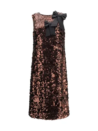 Ganni Womens Midi Dress Sequin Demitasse Recycled Polyester
