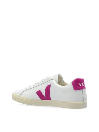 Veja Womens Esplar Logo Leather Sneakers White Shoes >
