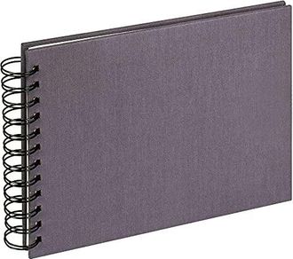 Walther Design Fotoalbum anthrazit-dunkelgrau 23 x 17 cm Spiralalbum Leinen, Cloth SA-509-T