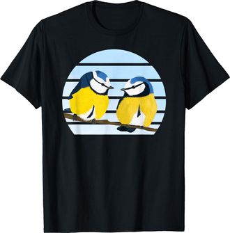 jz.birds Blaumeisen Vogel Zeichnung Vogelbeobachter Gartenvogel T-Shirt