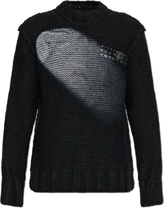 Maison Margiela Homme, Pulls, Noir, Taille: XL Turtleneck With Print