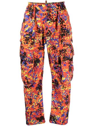 Dsquared2 Cargohose mit abstraktem Print - Gelb