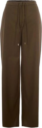 Max Mara Femme, Pantalons, Vert, Taille: 38 FR Joggers en tissu de laine