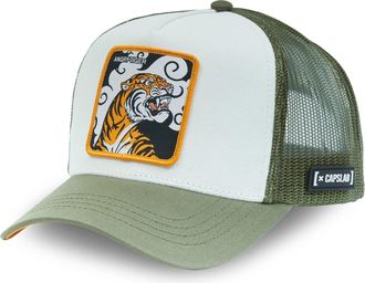 Capslab Angry Tiger Design A-Frame Trucker Cap Gr&uuml;n - One-Size