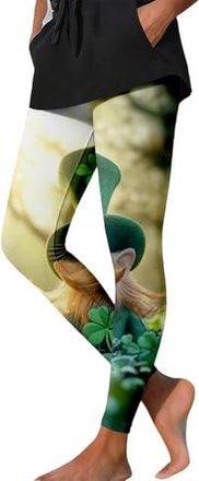 Generic St Legging pour femme - Taille haute - Legging anti-roulis - Legging de yoga long - Legging de loisirs - Pantalon blanc - Yoga, jaune, 3XL