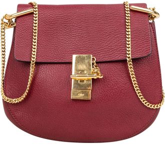 Chlo&eacute; Crossbody Bags - Chloe Bordeaux Leather Drew Crossbody Bag - Gr. unisize - in Rot - f&uuml;r Damen