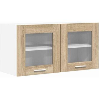 vidaXL Hängeschrank mit Tür Riga Sonoma-Eiche und Weiß 80 x 31 x 40 cm vidaXL