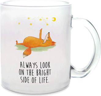 Mr. & Mrs. Panda Teetasse Fuchs Sterne - Geschenk, Teetasse aus Glas, Teebecher, Always Look on the Bright Side of Life, Sternengucker, Glas