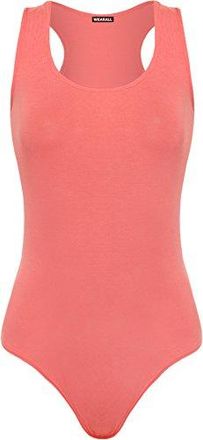 WearAll Dos Nageur Body débardeur Top sans Manches - Corail - 36-38