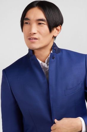 Eden Park Costume Slim En Laine Bleu