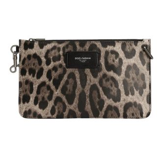 Dolce & Gabbana Homme, Sacs, Brun, Taille: ONE Size Leopard Print Toiletry Bag