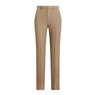 Polo Ralph Lauren Prince of Wales Check Leinen Chinos - - Trousers - Damen - Braun - S