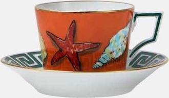 Ginori 1735 Set Il Viaggio di Nettuno aus zwei Teeassen und Untertassen by Luke Edward Hall