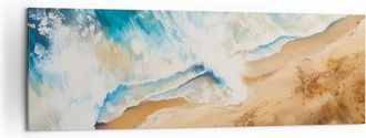 Arttor Panorama Bilder auf Leinwand 160x50cm Leinwandbild K&uuml;ste Strand Ozean Gro&szlig; XXL Wanddeko Bild Schlafzimmer K&uuml;che Wandbilder Dekoration Wohnzimmer Wall 