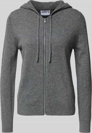 Jake*s Casual Cardigan aus Kaschmir mit Kapuze und Rei&szlig;verschluss