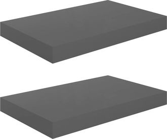 Generic Schwebendes Wandregal, 4 St&uuml;ck, MDF, Hochglanz-Wei&szlig;, Schwebendes Regal, 23/40/50/60/80/90/120 cm, Wandregal f&uuml;r Wohnzimmer/Arbeitszimmer/Bad/K&uuml;che (40