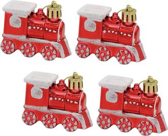 PartyKindom 4stücke Weihnachtsbaum Deko Aus Sicherem Kleine Leichte Christbaumschmuck Anhänger in Rot Festliche Weihnachtsbaum Dekoration Für Party Und Zuhause Ki