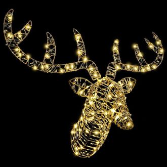 Festnight Beleuchtet Au&szlig;en Led Rentierkopf 140 Led 60 cm Weihnachtsbeleuchtung Au&szlig;en Figuren Weihnachten Deko Weihnachtsfiguren Drau&szlig;en Weihnachtsdeko Outdoor W