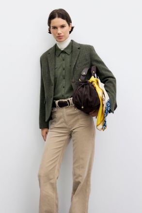 Gerard Darel Veste &agrave; chevrons en laine vierge - JULIET - Vert Kaki