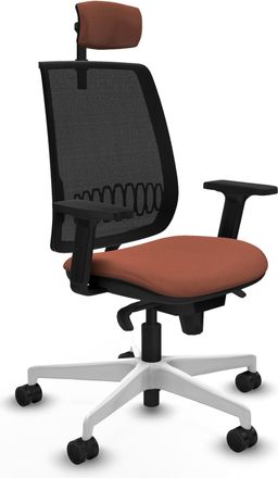 Piqueras y Crespo Alares Computerstuhl mit 2D-Armen, h&ouml;henverstellbare Lendenwirbelst&uuml;tze und h&ouml;henverstellbares Kopfteil, Schwarz / Braun