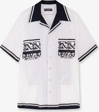 Dolce & Gabbana Cotton shirt with maxi Maiolica print on the back - DOLCE & GABBANA - gender_Man