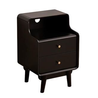 Generic Nachttisch, Nachttisch Mit Kabelloch Und Messinggriff, Hochklappbare Massivholz-Schrankbeine for Ornamente, B&uuml;Cher, Wasserbecher