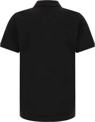 Moncler Mens Black Leather Polo Shirt