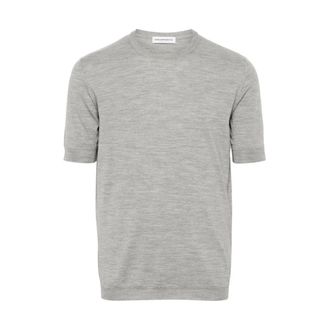 Goes Botanical Merino Wool Crew Neck T-shirt - - Tops - Herren - Grau - 5XL