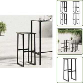 vidaXL Barhocker 4 Stk. Schwarz 38x38x80 cm Pulverbeschichteter Stahl - Barhocker - Tresenhocker - Gartenst&uuml;hle - Outdoor M&ouml;bel - Metallst&uuml;hle - The Living