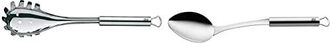 WMF Profi Plus Spaghettilöffel 32 cm, Cromargan Edelstahl teilmattiert, spülmaschinengeeignet & Profi Plus Servierlöffel 32 cm, Cromargan Edelstahl teilma