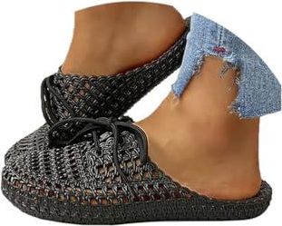 Minetom Femme DÉté Pantoufles Respirantes Chaussons De Jardin Perforés À Séchage Rapide pour Sports De Plage Sandales A Noir 37 EU