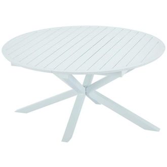 Vente-Unique Table de jardin ronde extensible en aluminium L.150/200 cm - Blanc - YOHA de MYLIA