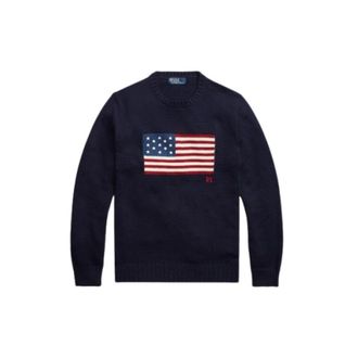Polo Ralph Lauren Amerikanische Flagge Iconic Strickpullover - - Knitwear - Herren - Blau - XL
