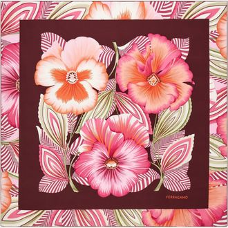 Ferragamo Damen Seidenhalstuch mit Brezza-Print Rot