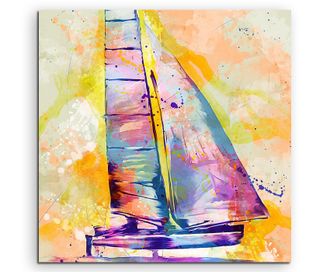 Paul Sinus Art Katamaran II 60x60cm Wandbild SPORTBILD Aquarell Art tolle Farben