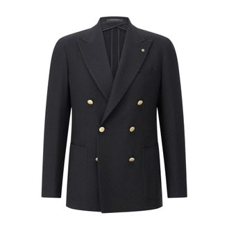Tagliatore Zweireihiges Sakko aus Schurwolle - - Jackets - Herren - Schwarzk - 3XL