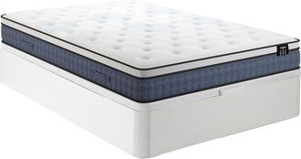 Vente-Unique Bett-Set 140x190 cm - Bettkasten Wei&szlig; + Taschenfederkernmatratze 7 Zonen + Memory-Gel - 23 cm - VARNO von YSM&Eacute;E