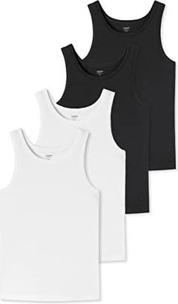 Uncover by Schiesser Lot de 4 débardeurs en coton pour homme, 2 x noir / 2 x blanc, XXL