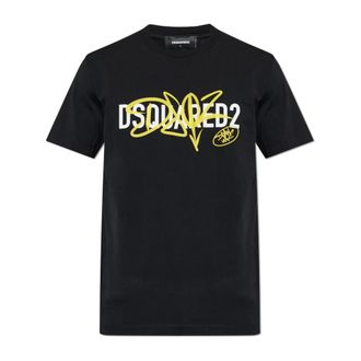 Dsquared2 T-Shirt mit Print-Logo - - Tops - Herren - Schwarzk - L