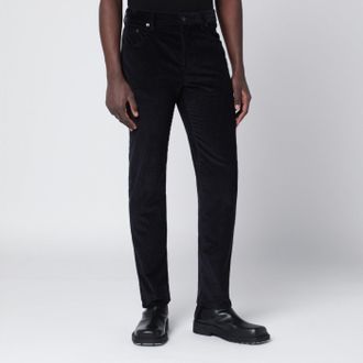 Burberry Dunkelblaue Hose aus Baumwollcord