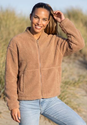 Elbsand Fleecejacke ELBSAND, Damen, Gr. S (36), braun (nougat), Fleece, Obermaterial: 100% Polyester, h&uuml;ftbedeckend, Jacken Fleecejacke, in kuscheliger Qualit