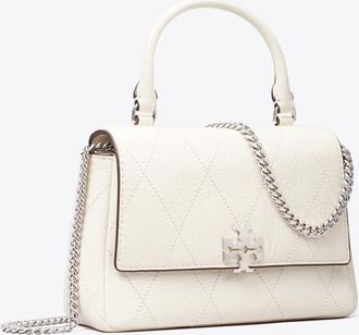 Tory Burch Gesteppte Mini Charlie Crossbody Bag mit Tragegriff oben